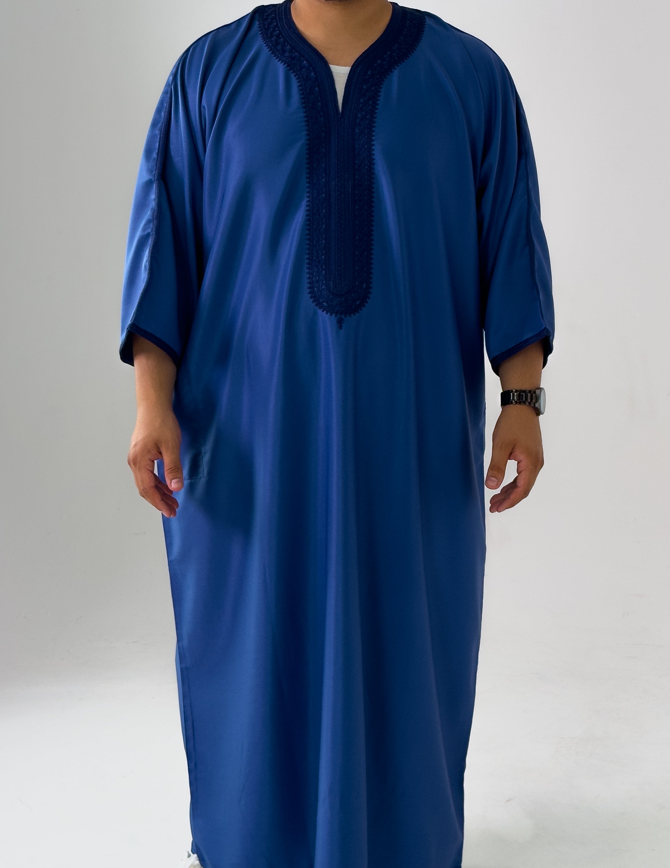 Navy Blue Moroccan Thobe Al-Hadiyah Collection – ElFeel